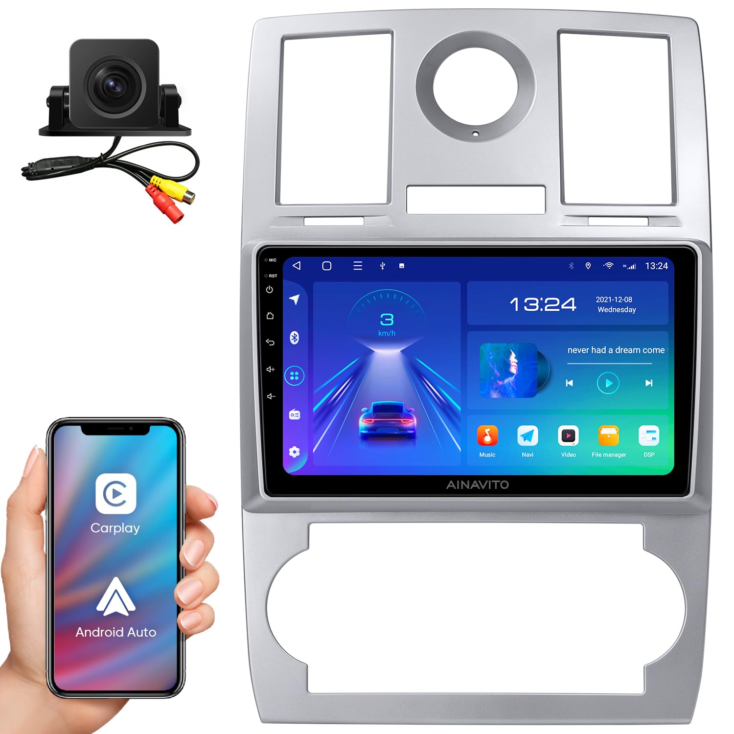 Amazon.com: 9 Inch 5G WiFi 8 Core 48EQ Android12 Airplay Car Stereo ...