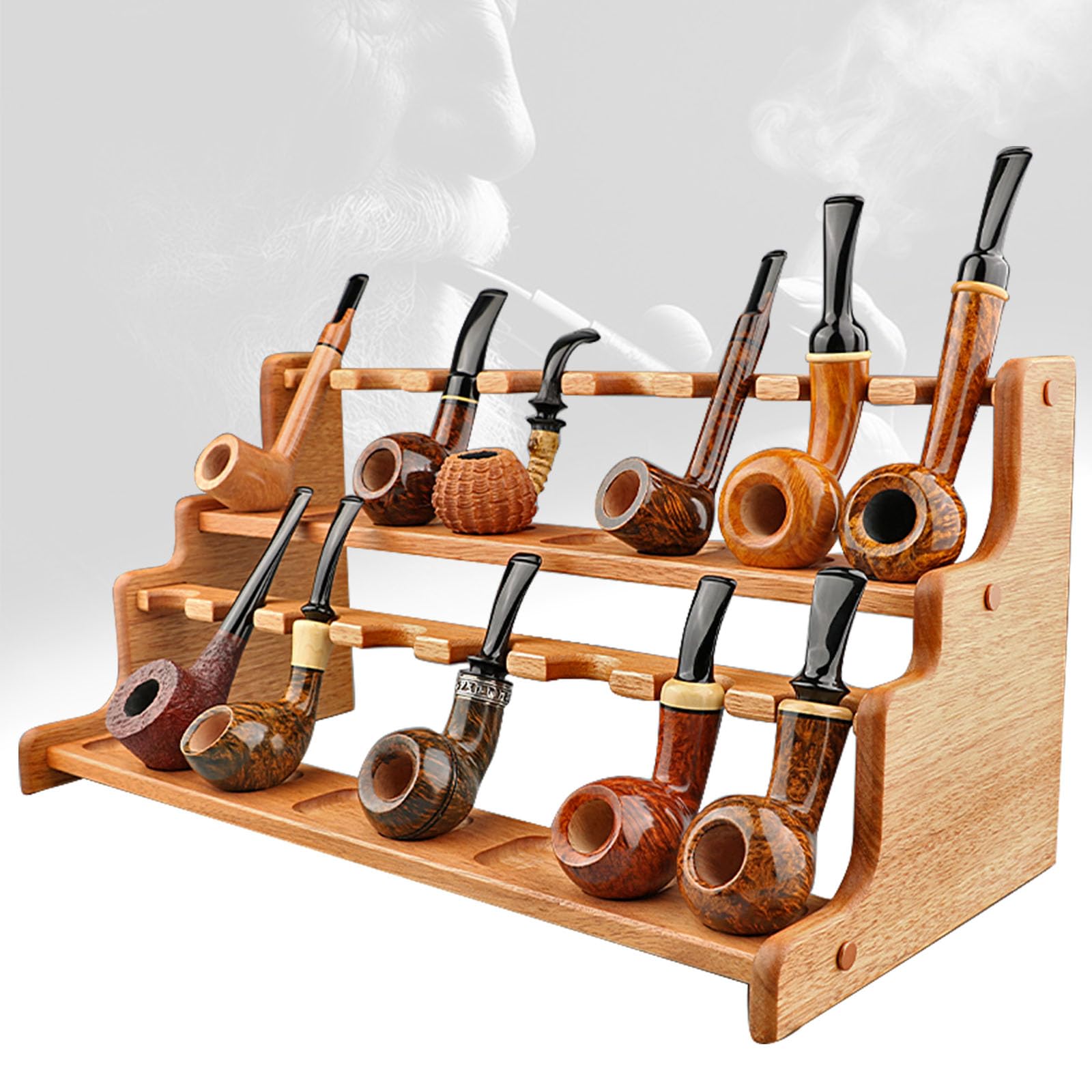 Amazon.com: PRIPRAEECK Wooden Tobacco Pipe Stand, Wood Pipe Stands ...