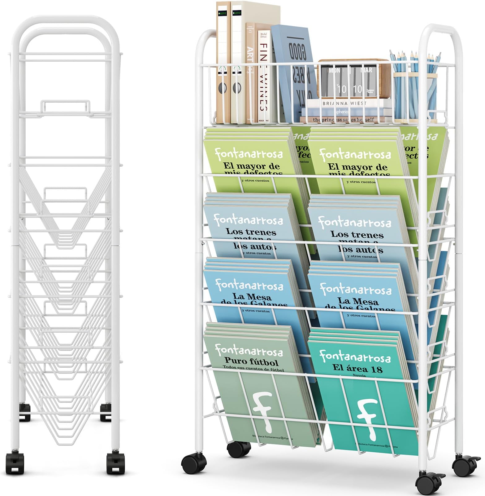 Amazon.com: HM&DX 6 Tier Rolling File Carts with Wheels,Tall Narrow ...
