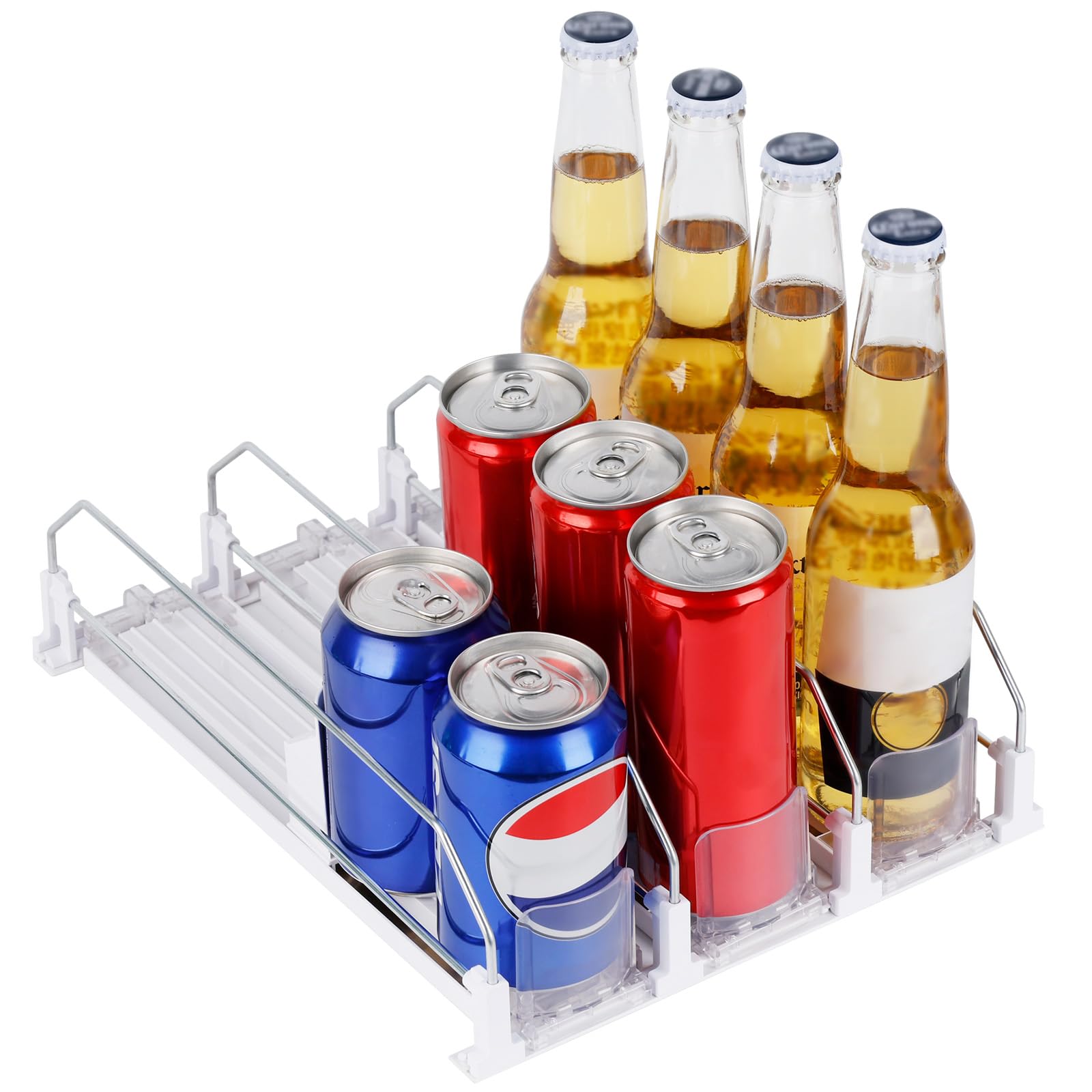 NZZVNZ 3 Rows Fridge Can Dispenser, Self-Pushing Drink Organizer ...