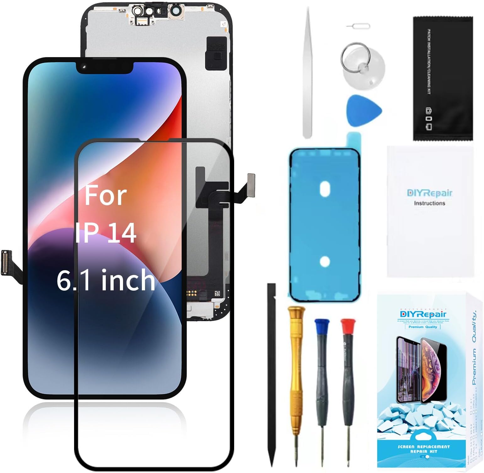 Amazon.com: Original iPhone 14 Screen Glass Replacement,Front Outer ...