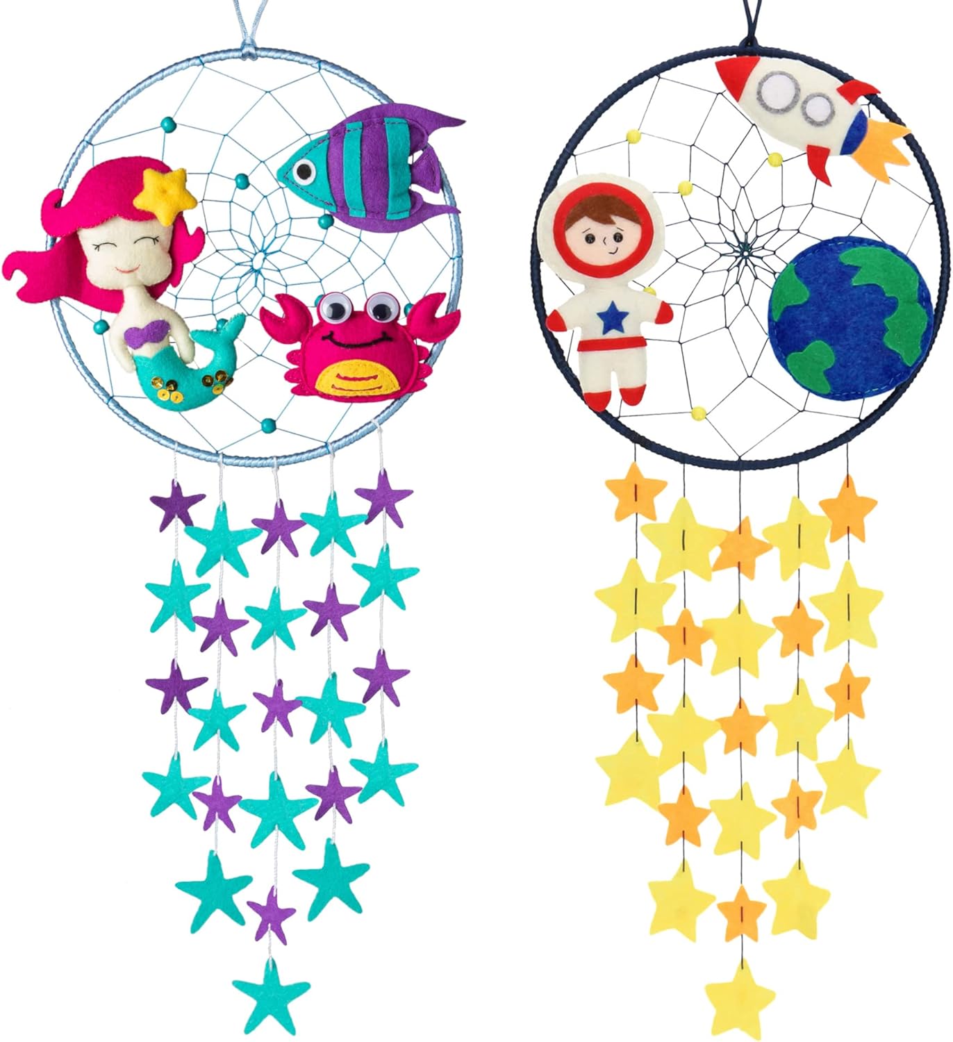 Amazon.com: Kikiddo Mermaid & Astronaut Dream Catchers for Boys and ...