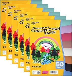 Amazon.com: Construction Paper Bulk (300 Sheets), 9 x 12 Construction ...