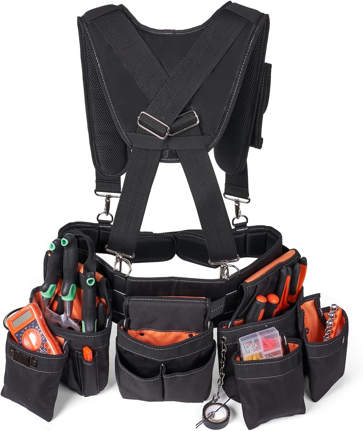 TradeGear Electrician's Belt & Bag Combo - Heavy Duty Electricians Tool ...