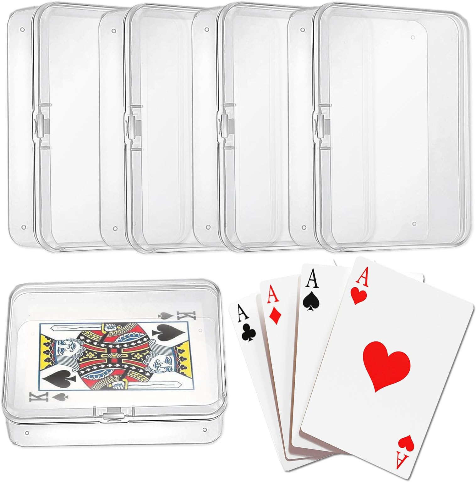Amazon.com: HANSPORTA Clear Plastic Playing Card Case Set - 4Pcs Blank ...