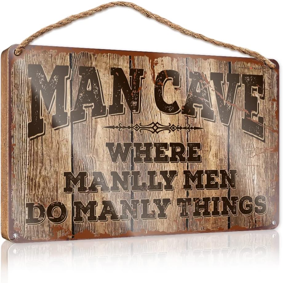 Amazon.com : CakJuice Front Door Hanging Decor Where Manlly Men Do ...