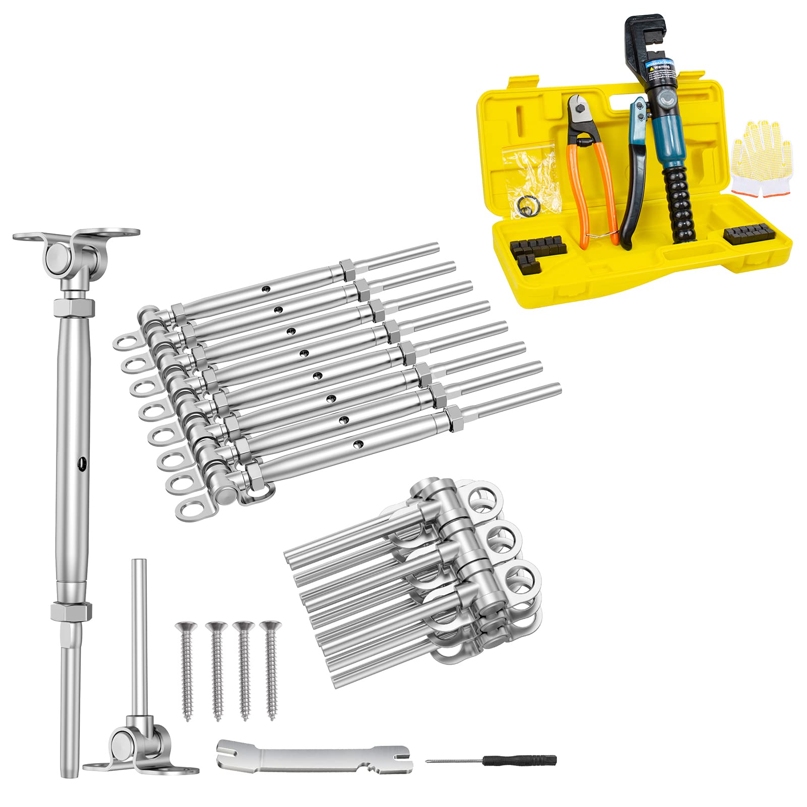 BLIKA 10 Pack Adjustable Angle 1/8" Cable Railing Kits and Cable ...