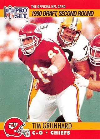 Amazon.com: 1990 Pro Set #709 Tim Grunhard NM-MT RC Rookie Kansas City ...