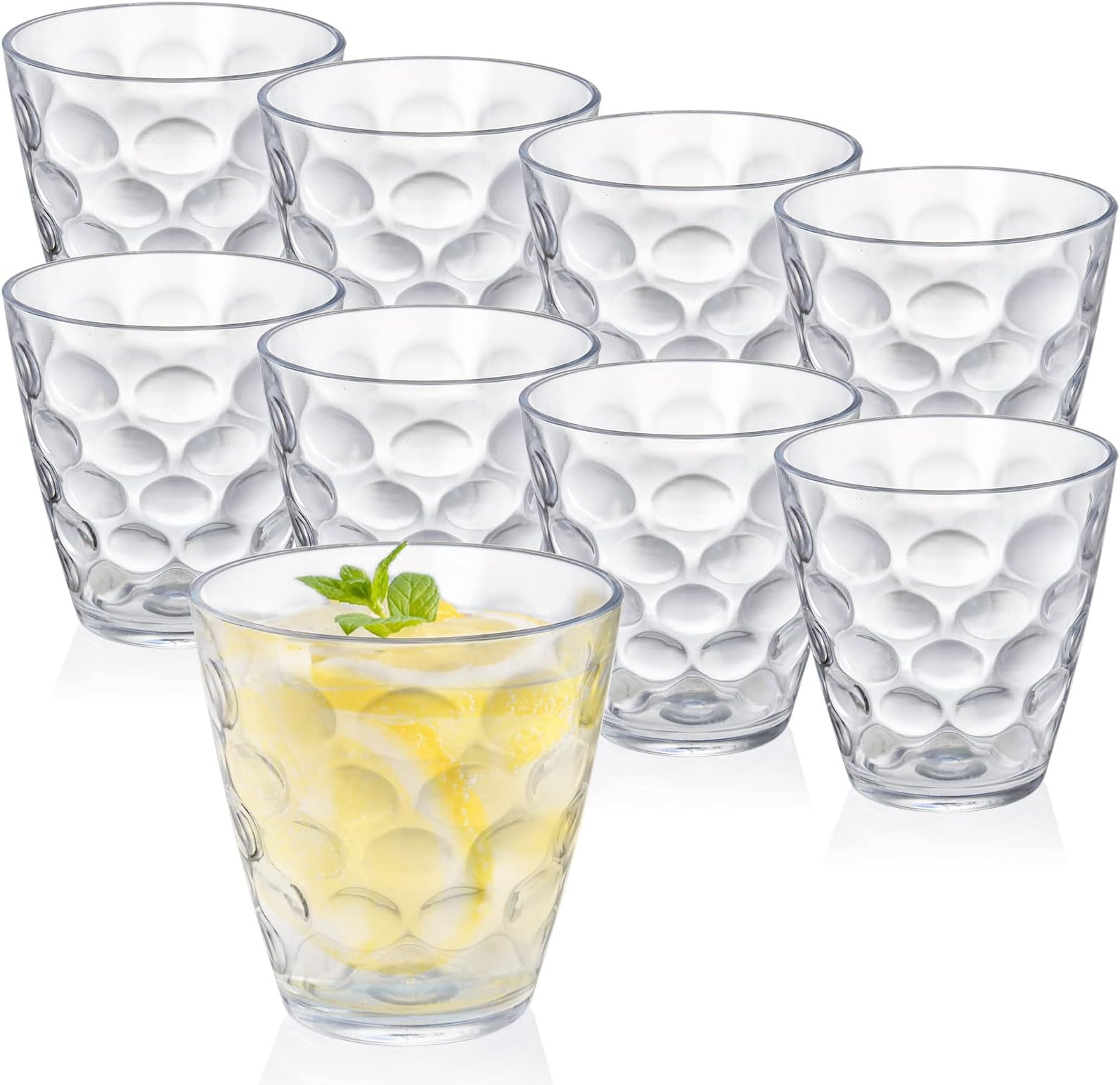 Amazon.com | Tebery 16 Pack Classic Clear Plastic Tumbler Reusable ...