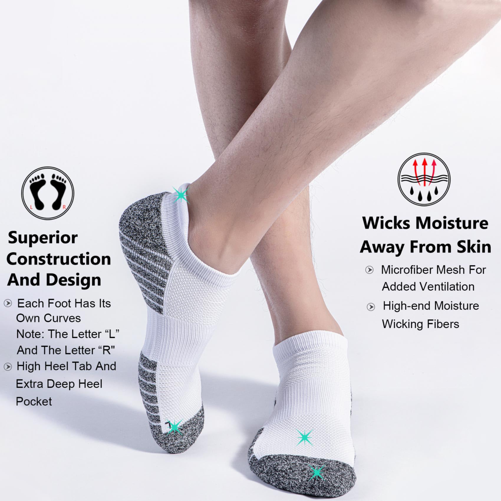 Snapklik.com : SITOISBE No Show Sports Compression Running Socks For ...