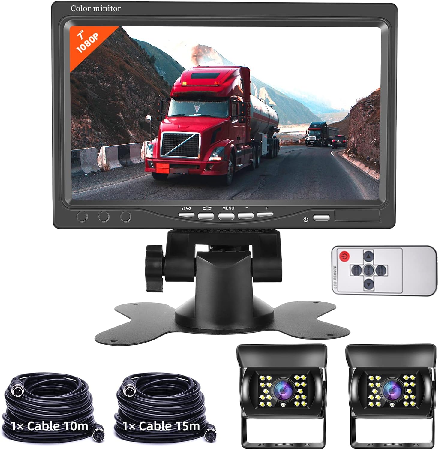 Podofo RV Backup Camera Kit 7" HD LCD Monitor, IP69 Waterproof Night ...