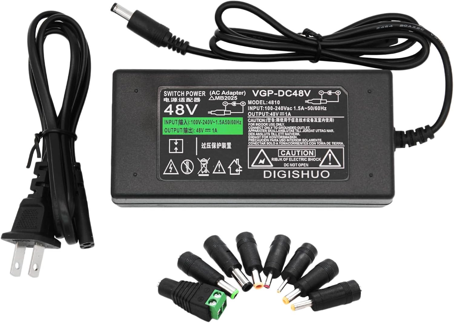 Amazon.com: DIGISHUO DC 48V 2A 48W Power Supply Adapter Transformer ...