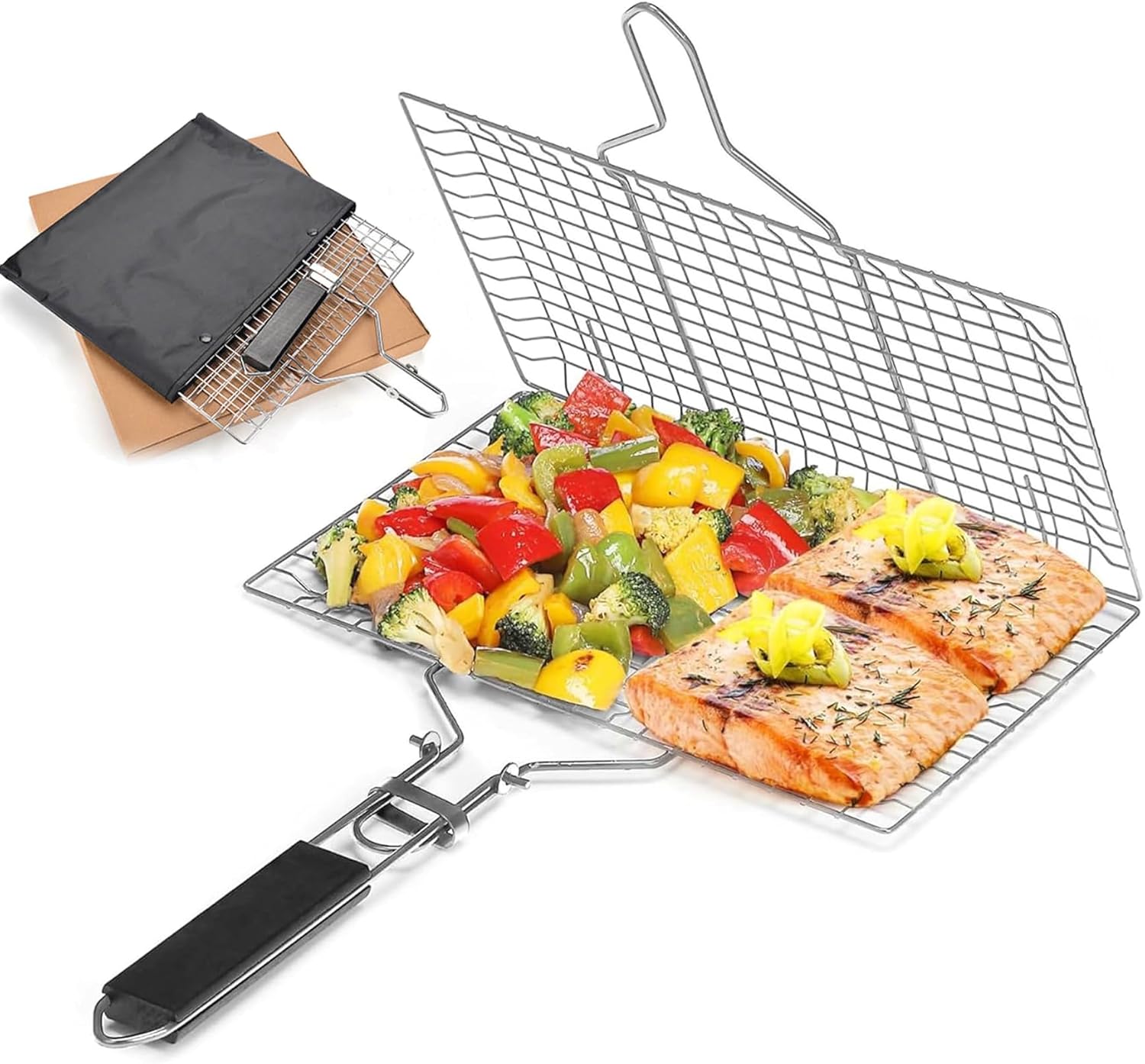 Amazon.com: Stainless Steel Grill Basket, BBQ Grilling Basket , grill ...