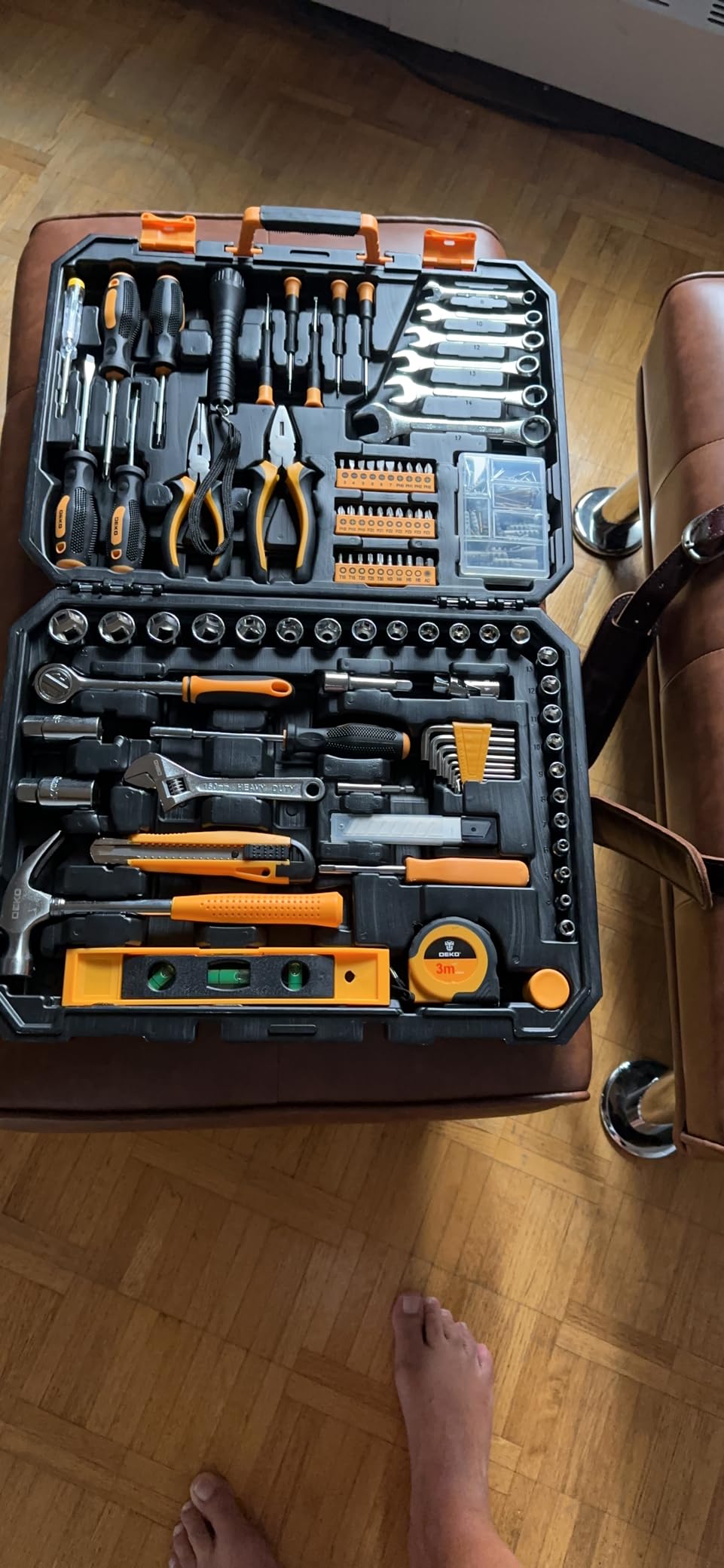 Home Repair Tool Set General Household Hand Tool Kit with Plastic Tool ...