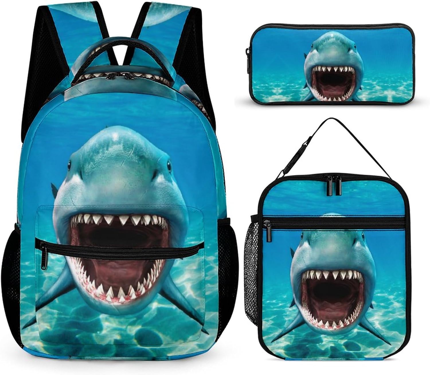 Amazon.com: oallpu 3PCS Shark Backpack, Cute Shoulders Backpack ...