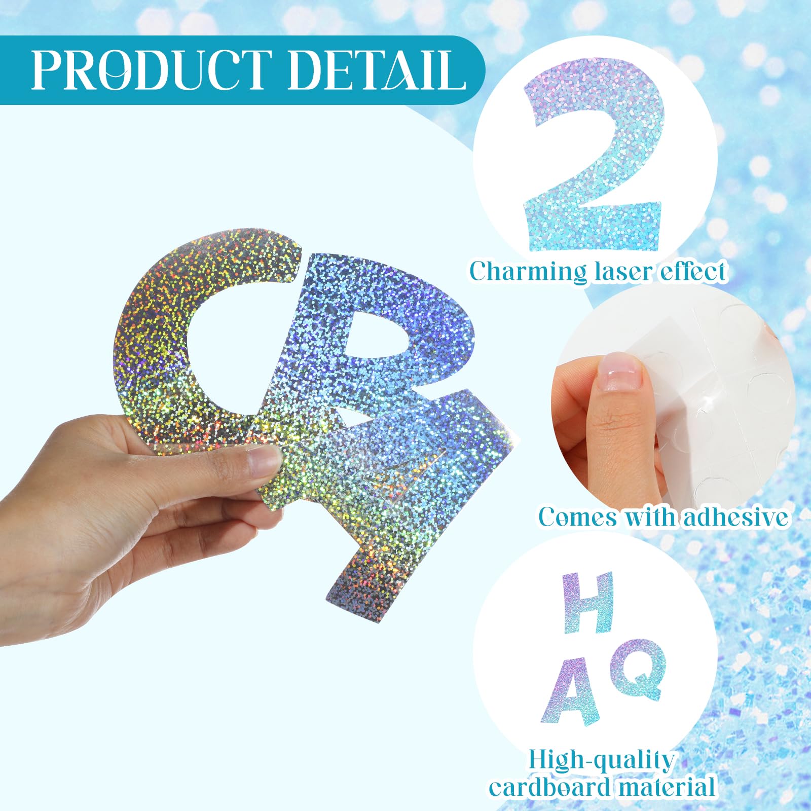 Glitter Bulletin Board Letters 260-Piece Glitter Blue Bulletin Board ...