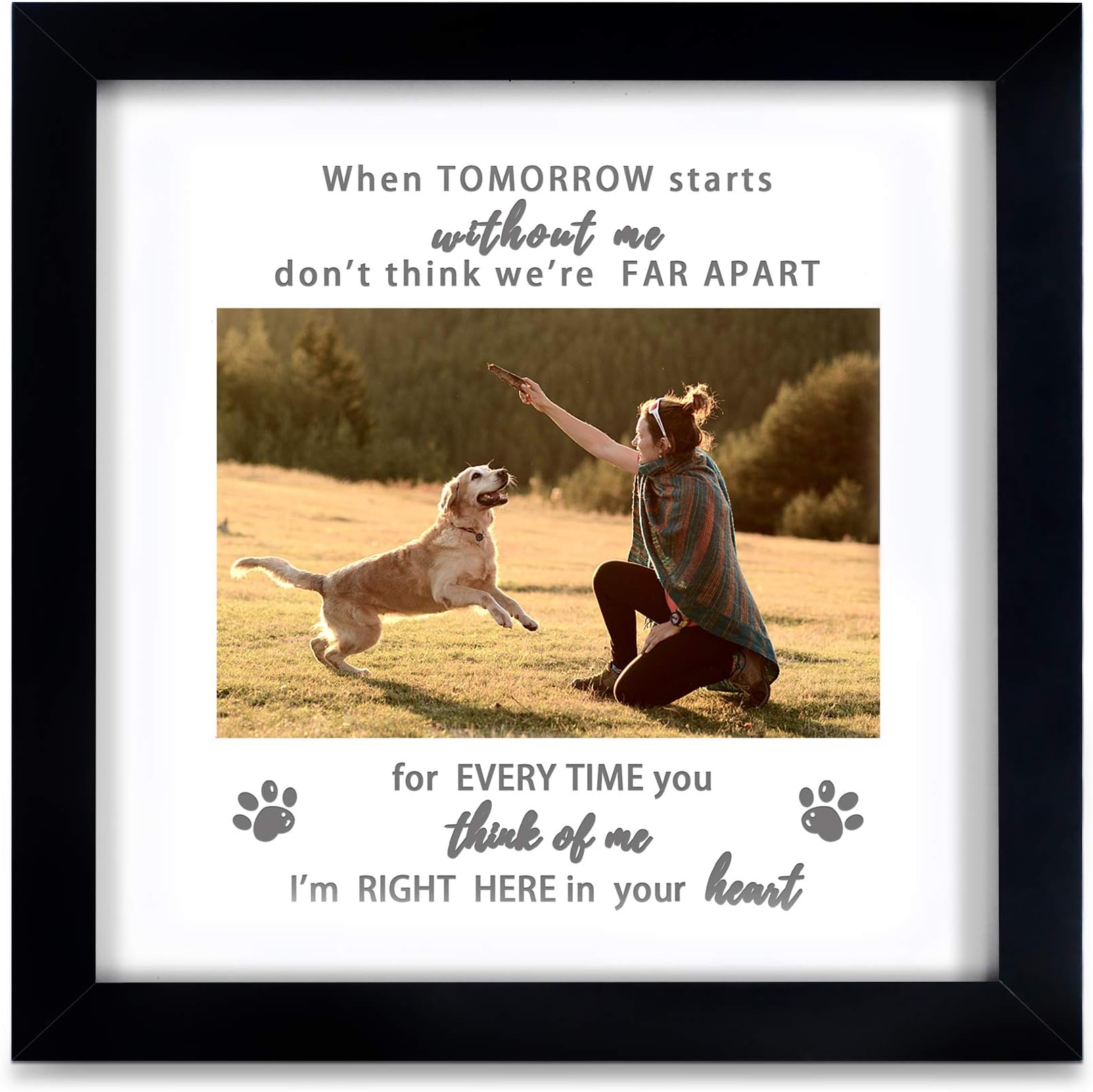 Amazon.com - Personalized Engraved Pet Loss Black Leather Picture Frame ...