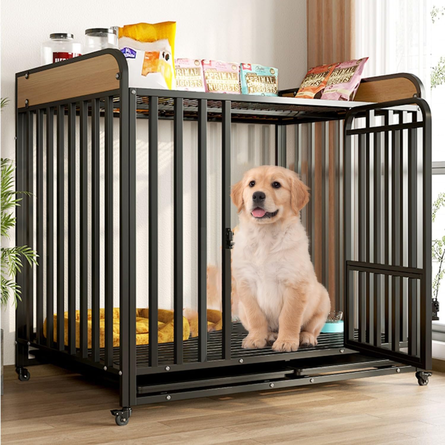 Amazon.com: Indoor Decorative Wood Pet House Dog Cage Wooden Kennel for ...