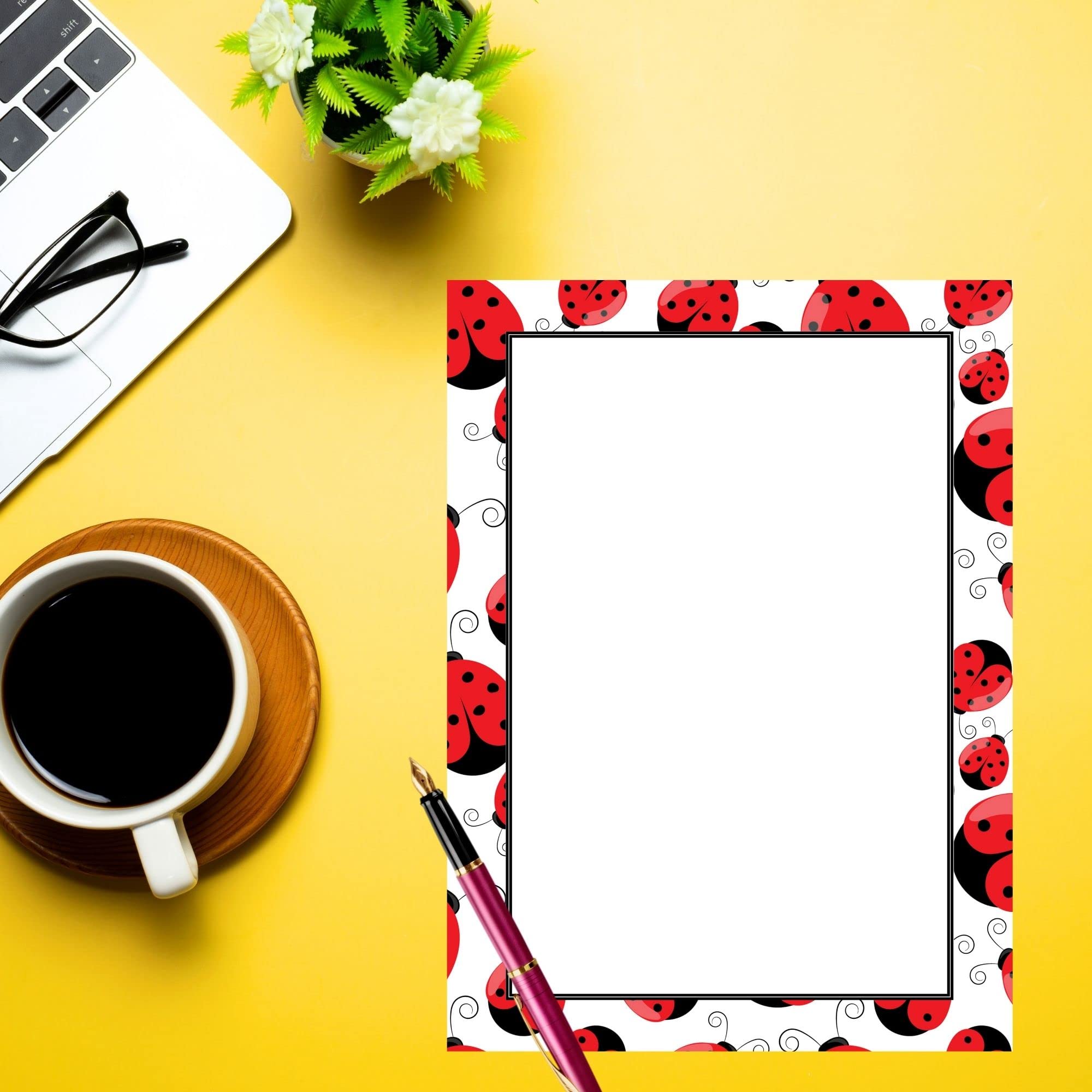 Ladybug Border Stationery