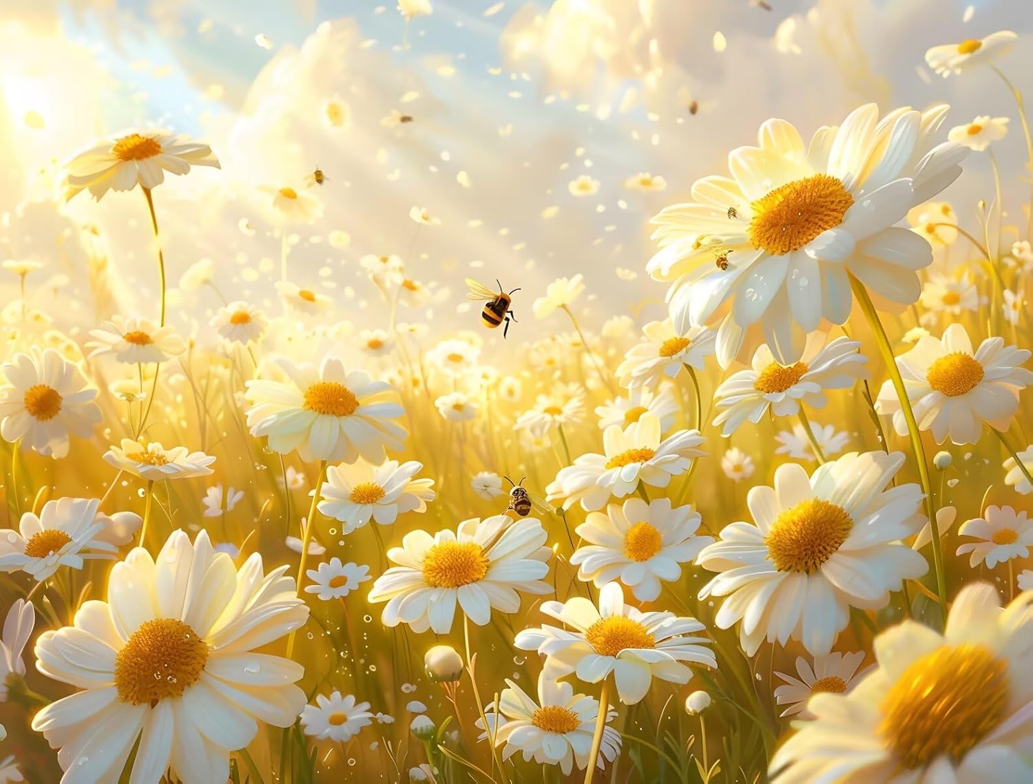 Amazon.com: CVURMFH 5D Daisy Diamond Art Kits for Adults Beginners ...