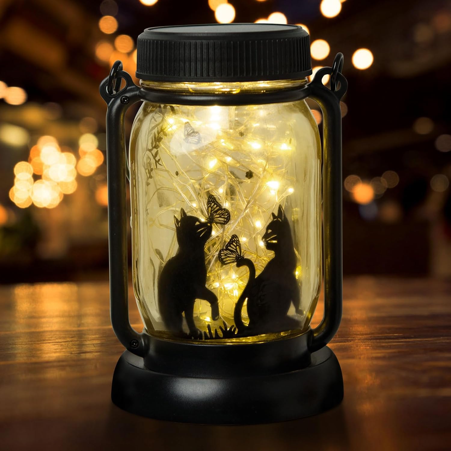 Amazon.com: Cats Solar Lantern Outdoor Garden Solar Cat Lights Cat ...