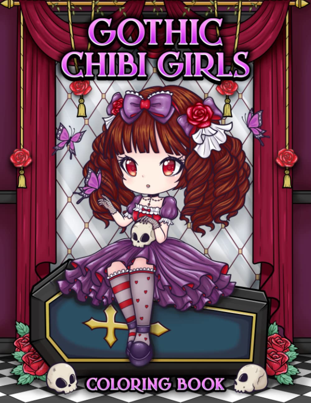 Amazon | Gothic Chibi Girls Coloring Book: Creepy Kawaii Coloring Page ...