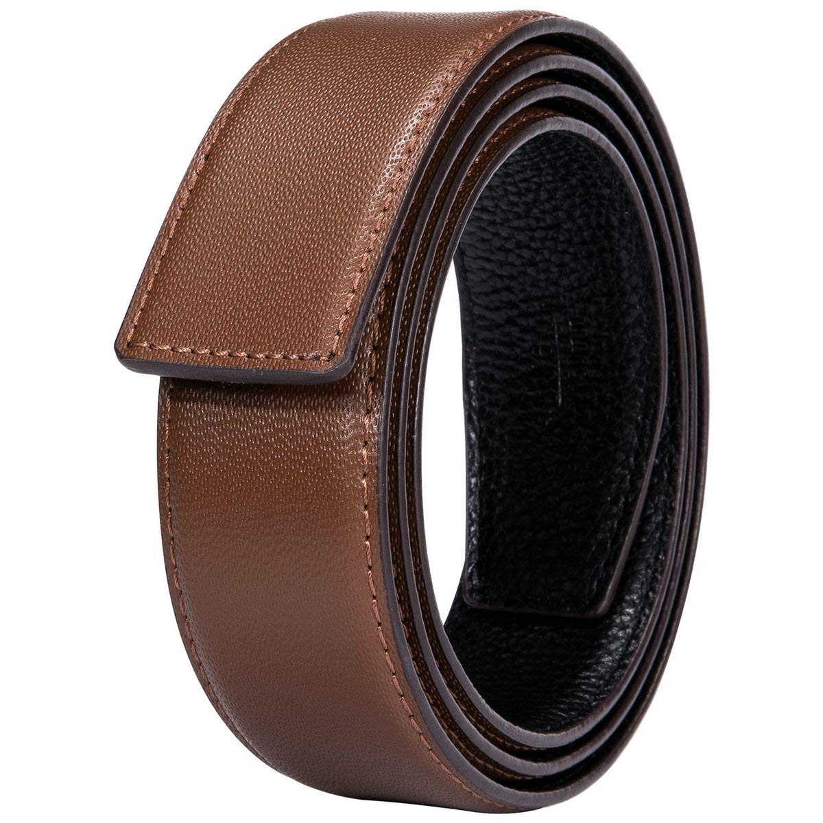 Mens Leather Belt Without Buckle,Genuine Leather Holes Pin Buckle Belt ...