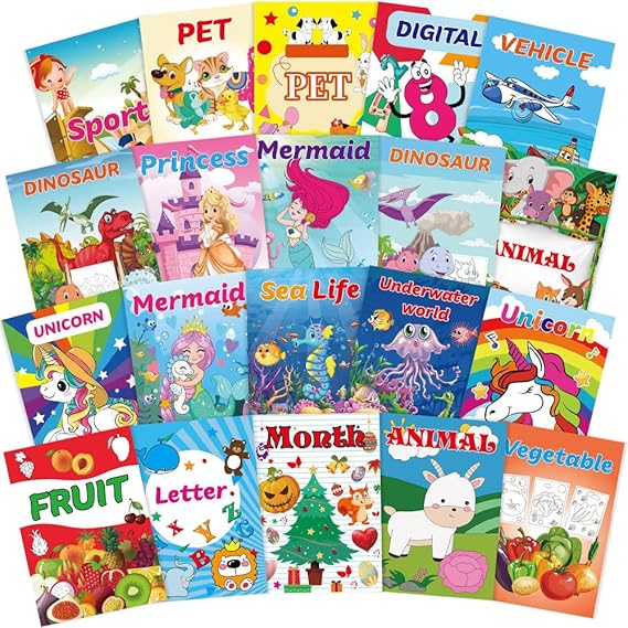 Amazon.com: 20Pack Small Coloring Books for Kids Ages 4-8 (5.1 x 7 inch ...