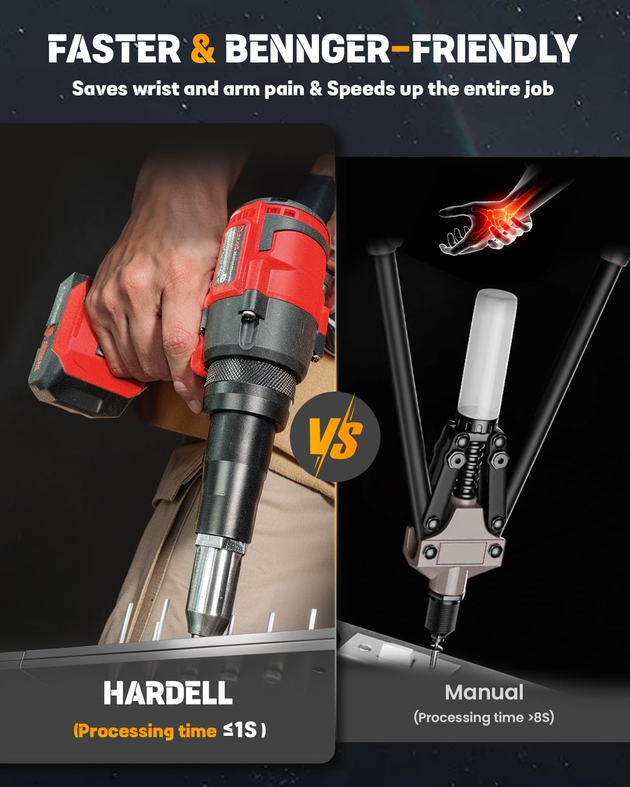 Snapklik.com : HARDELL Rivet Gun, 21V Electric Rivet Gun