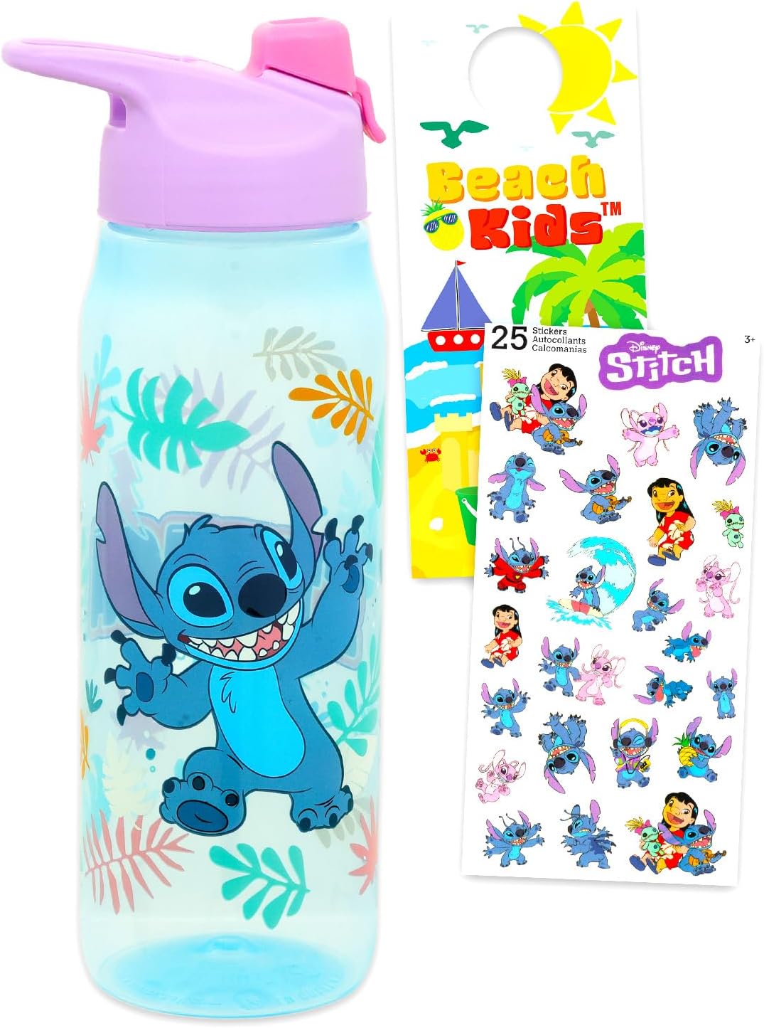 Amazon.com: Disney Stitch Water Bottle Bundle School Supplies Set with ...