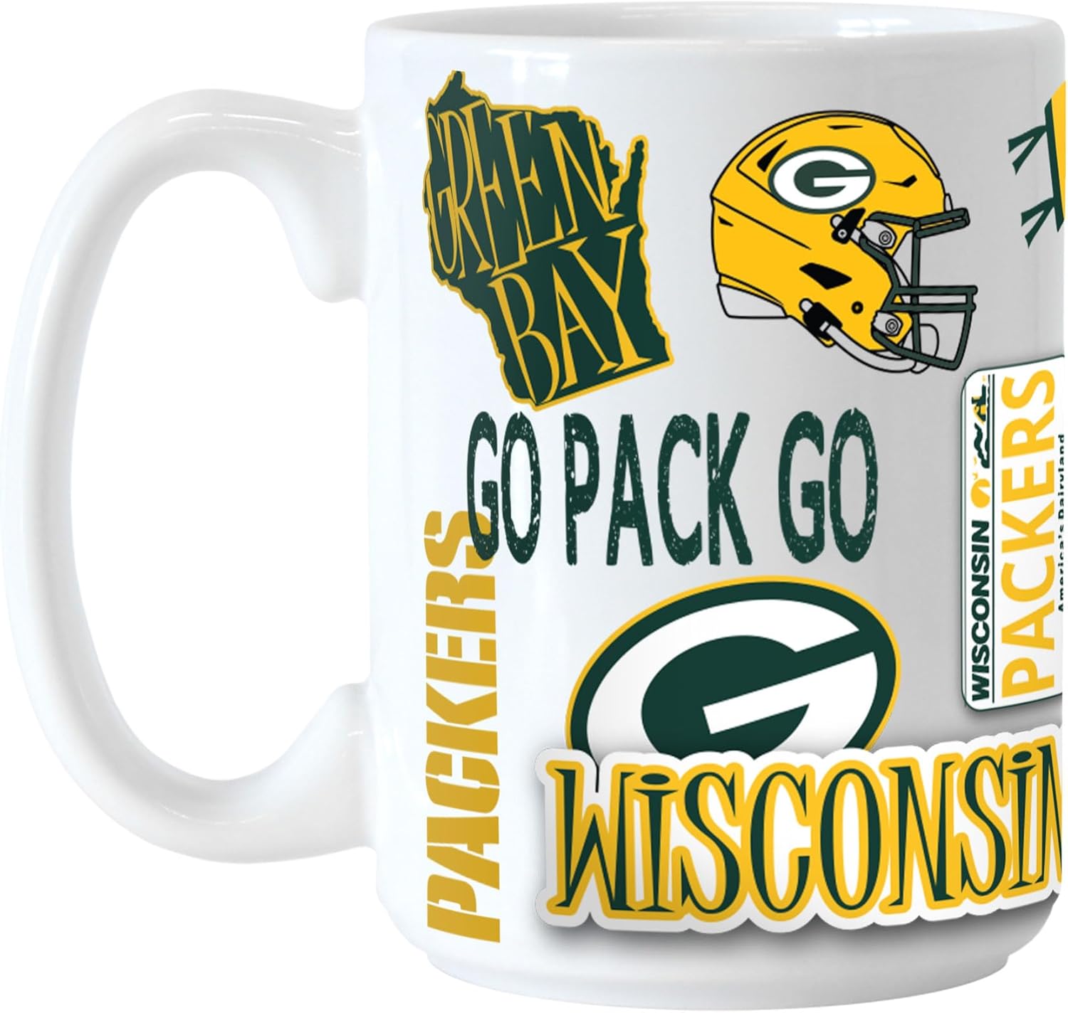 Amazon.com : Logo Brands Green Bay Packers 15oz. Native Ceramic Mug ...