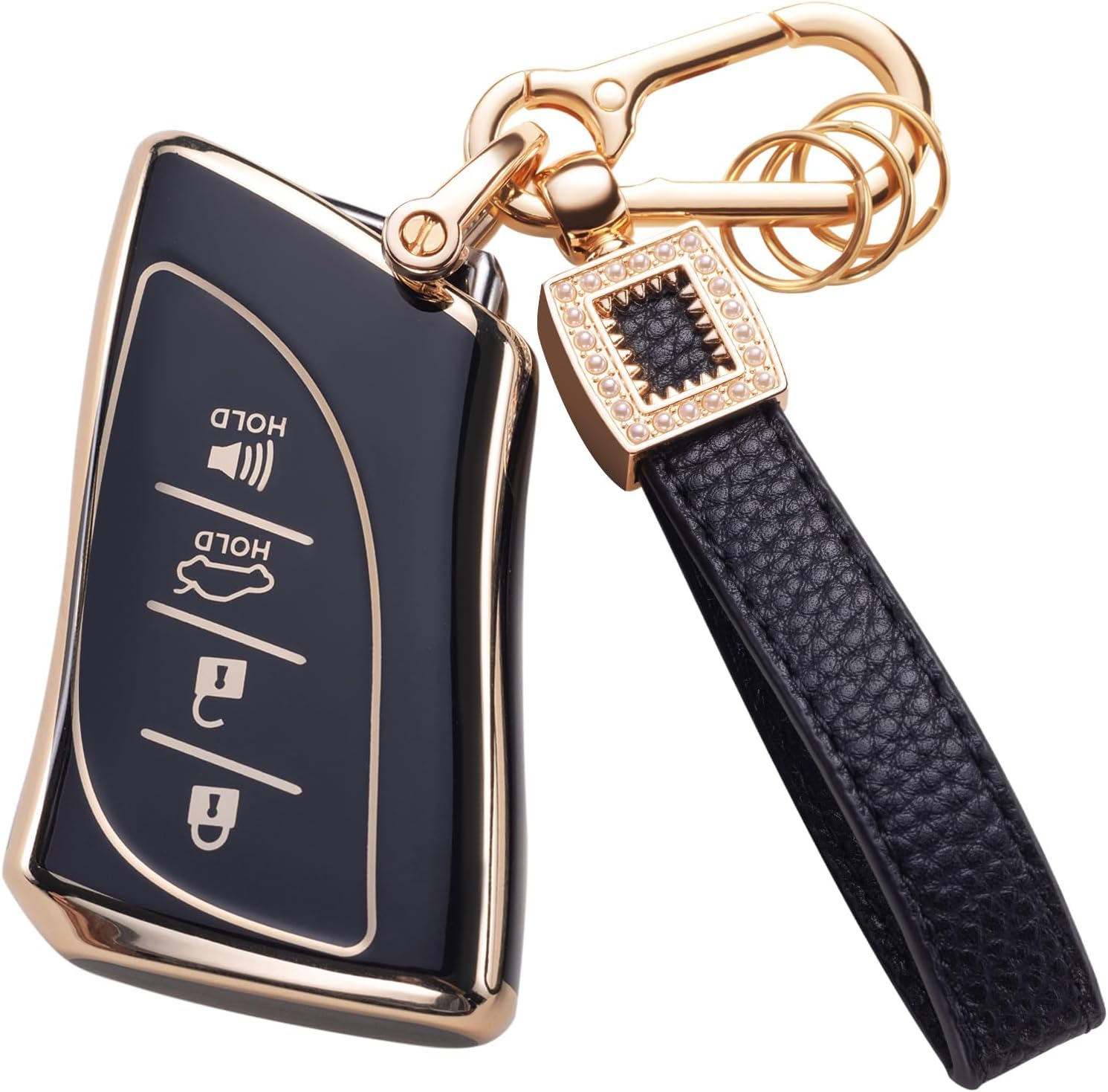 Amazon.com: CACARLIKE for Lexus Key Fob Cover with Leather Lanyard, Car ...