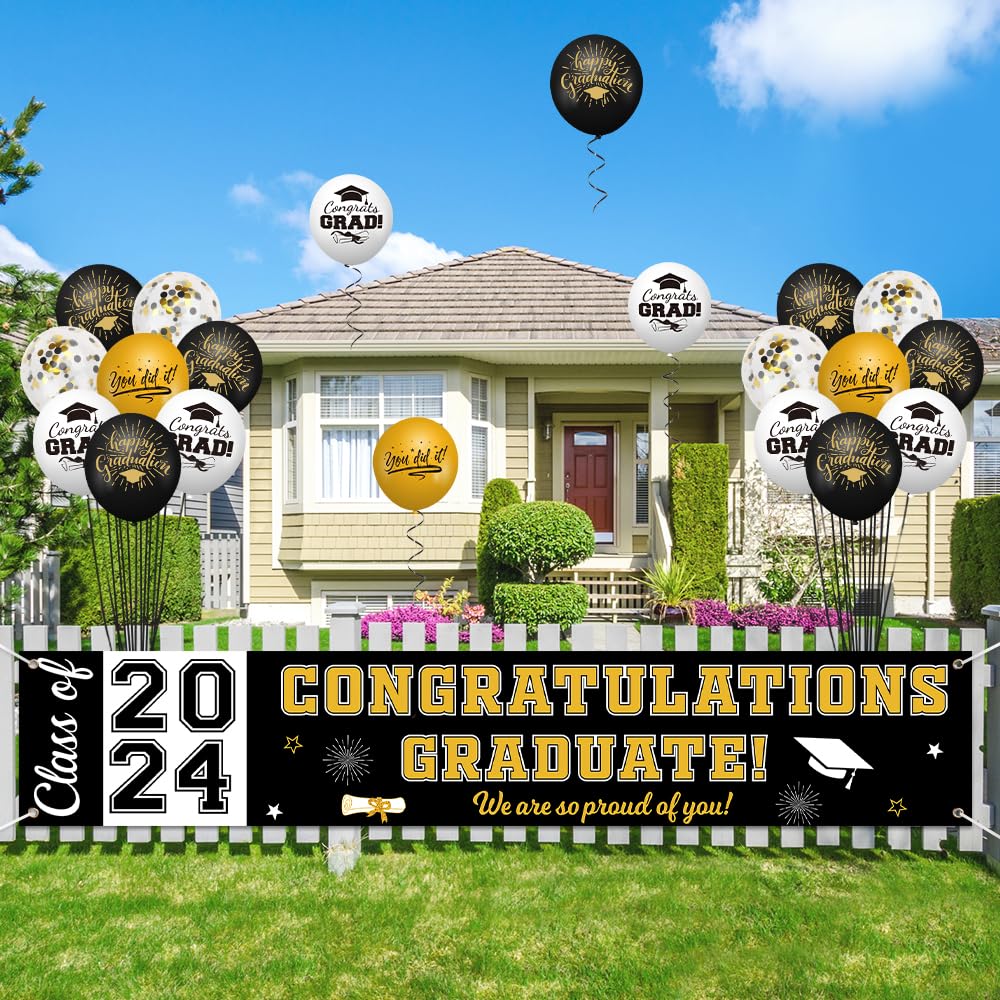 Amazon.com: AKEROCK Graduation Decorations Class of 2024 with 32 ...