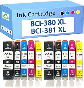 Amazon.com: AIRLUG BCI-380XL BCI-381XL Ink Cartridges Replacement Compatible for Canon BCI-380 ...