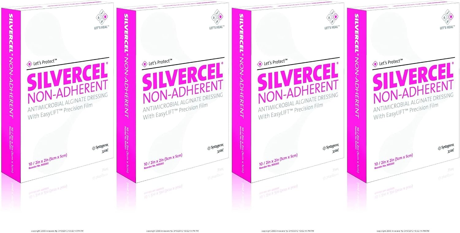 Non Stick Pads For Wounds Silvercel Non-Adherent Dressing 10x20cm 5s ...