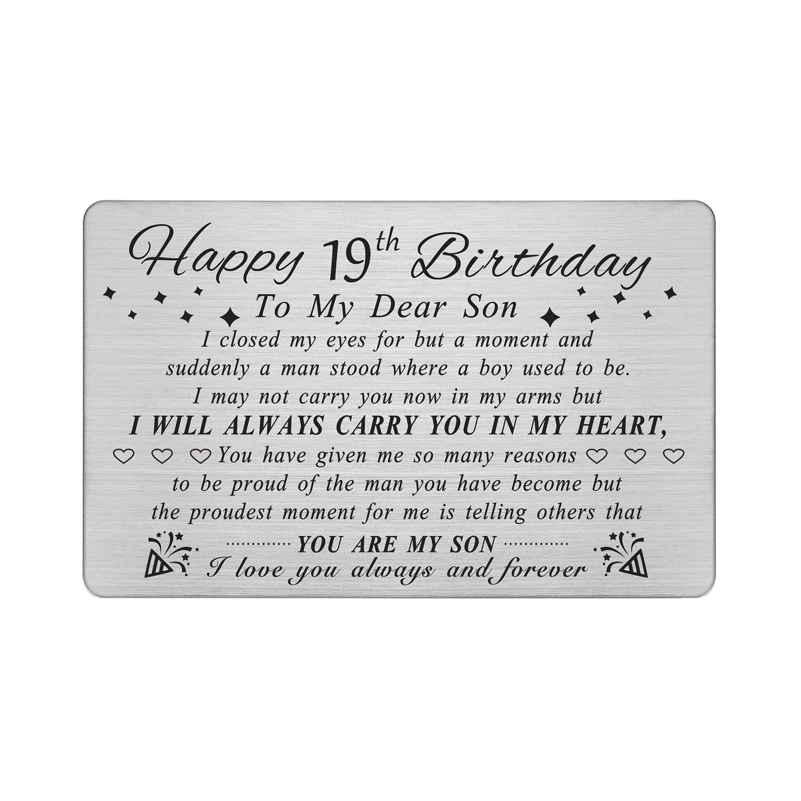 Amazon.com: DEGASKEN 19th Birthday Card for Son - Happy Birthday Gifts ...