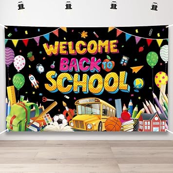 Amazon.com: Large Welcome Back to School Banner, 71x43 Inch Back to ...