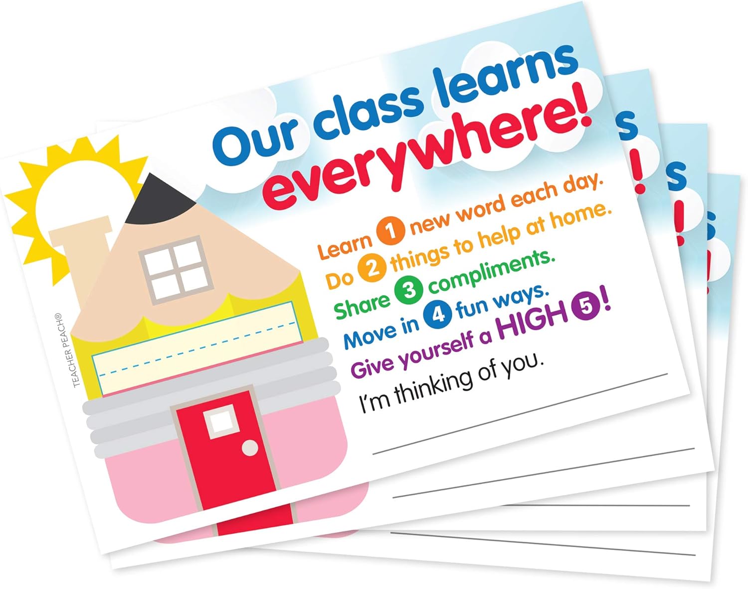 Positive Postcards from Teachers to Students, 50 Cards, Motivational ...