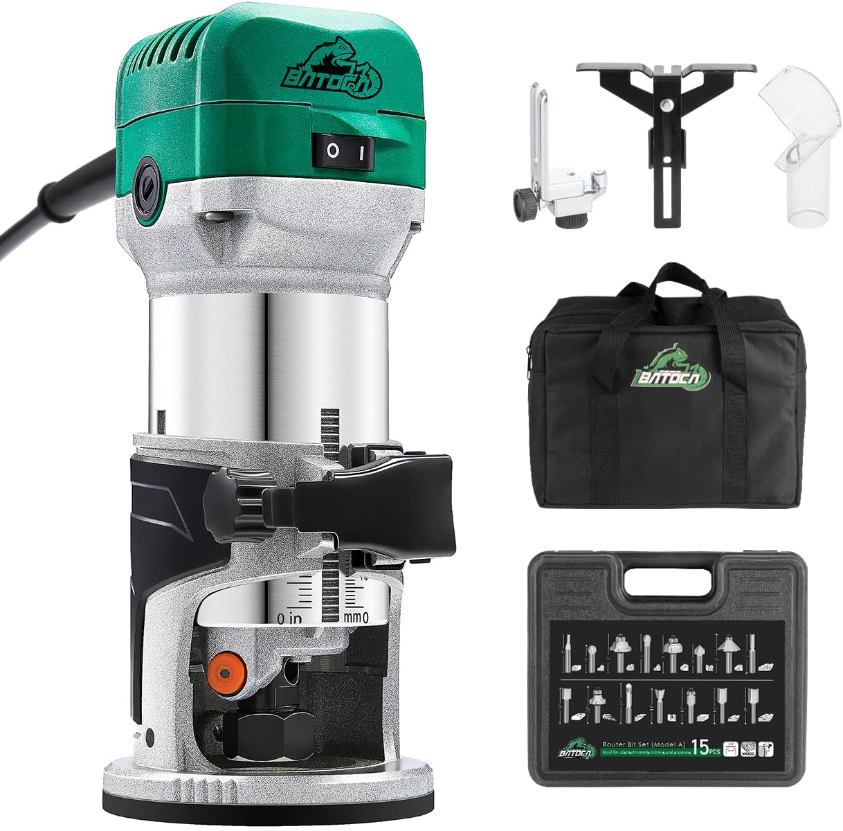 Batoca VS601E 1-1/4 HP Max Torque Router Tool for Woodworking, 6 ...