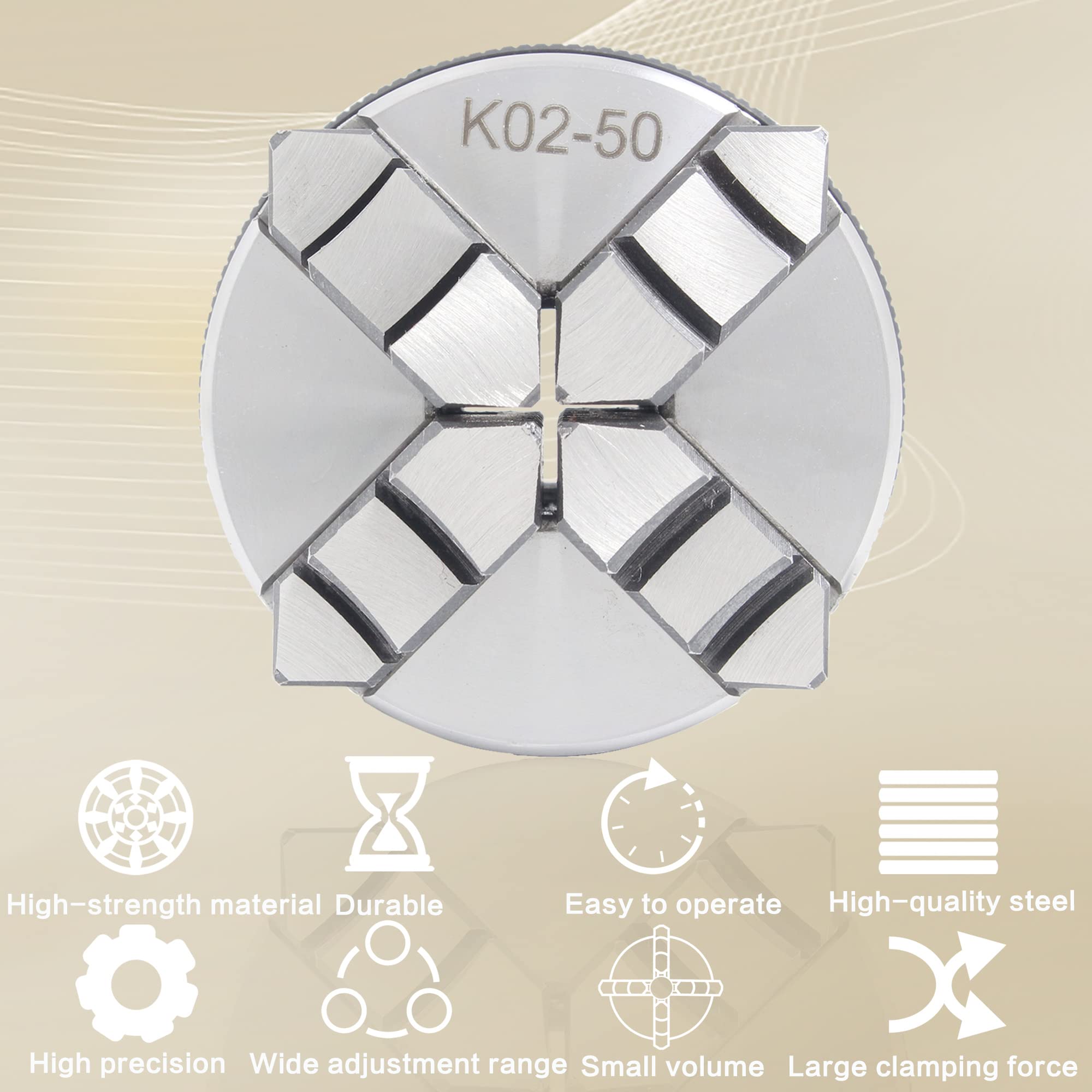 Snapklik.com : K02-50mm/1.97inch Mini Lathe Chuck 4 Jaw Self-Centering ...