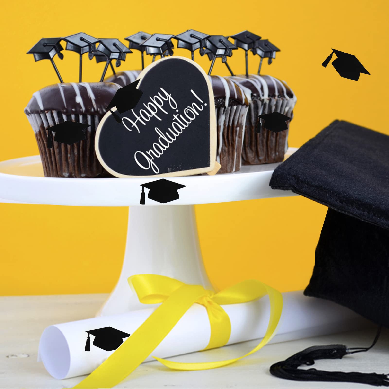Snapklik.com : 900 Pcs Black Graduation Cap Sticker Black Graduation ...
