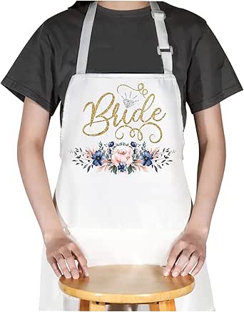 Amazon.com: WZMPA Bride Apron For Wedding Day Bridal Shower Gift Bride ...