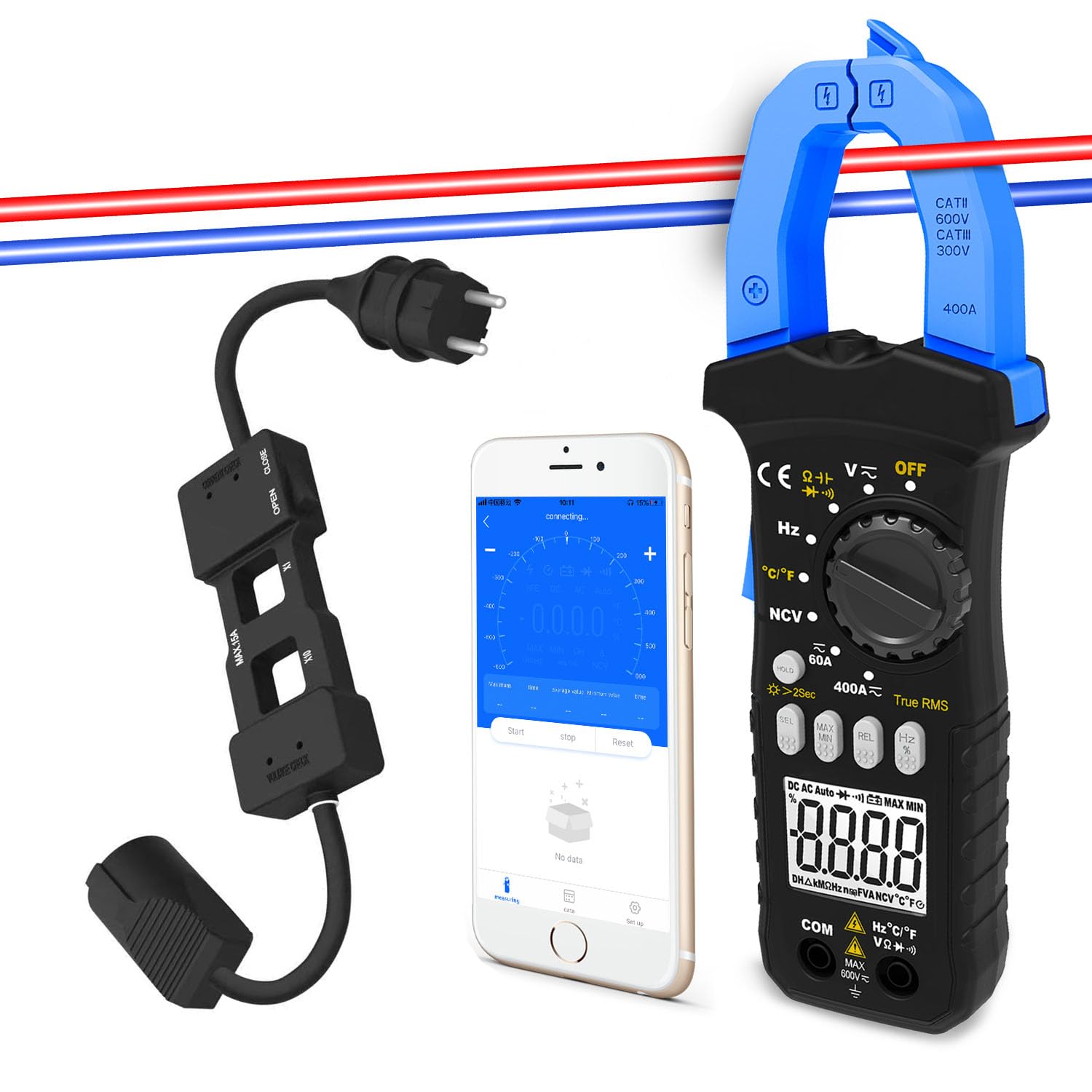 Snapklik.com : Clamp Meter + Line Splitter Combo Kit, Digital Clamp ...