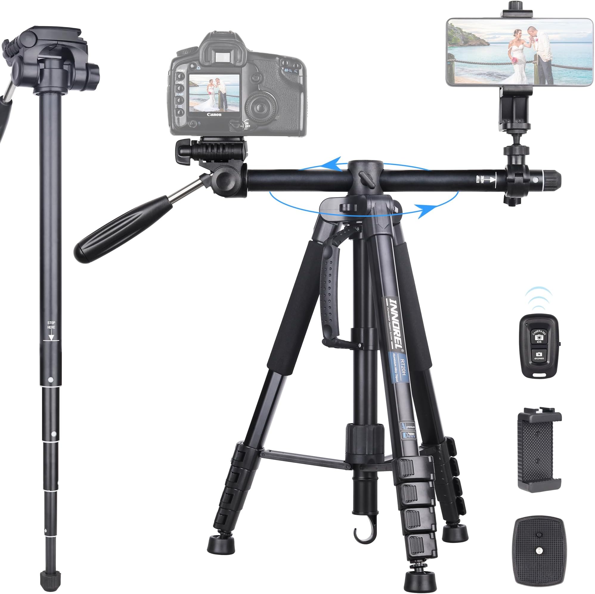 Amazon.com : Amazon Basics Lightweight Camera Mount Tripod Stand with ...