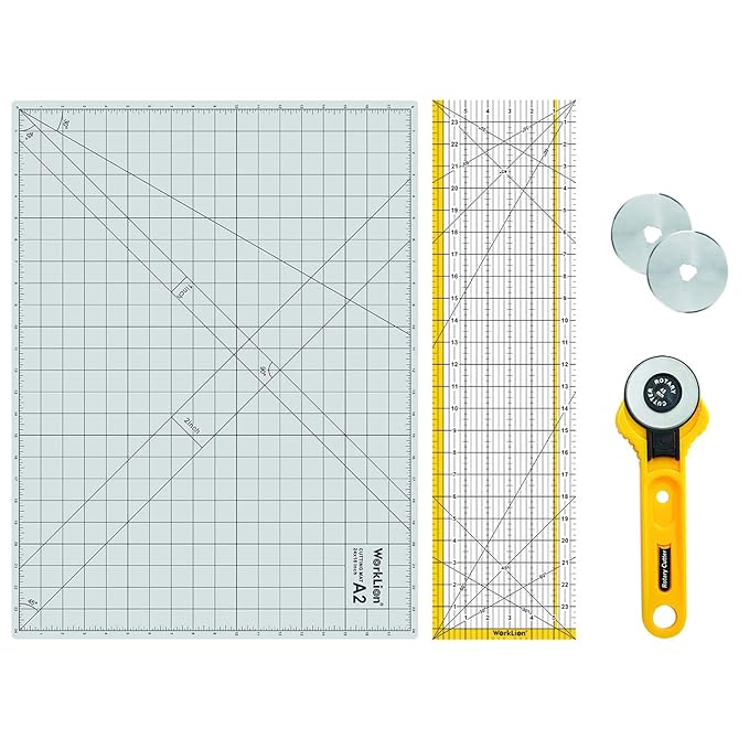 WORKLION Rotary Cutting Mat Set:45mm Rotary Cutter & 2 Replacement ...