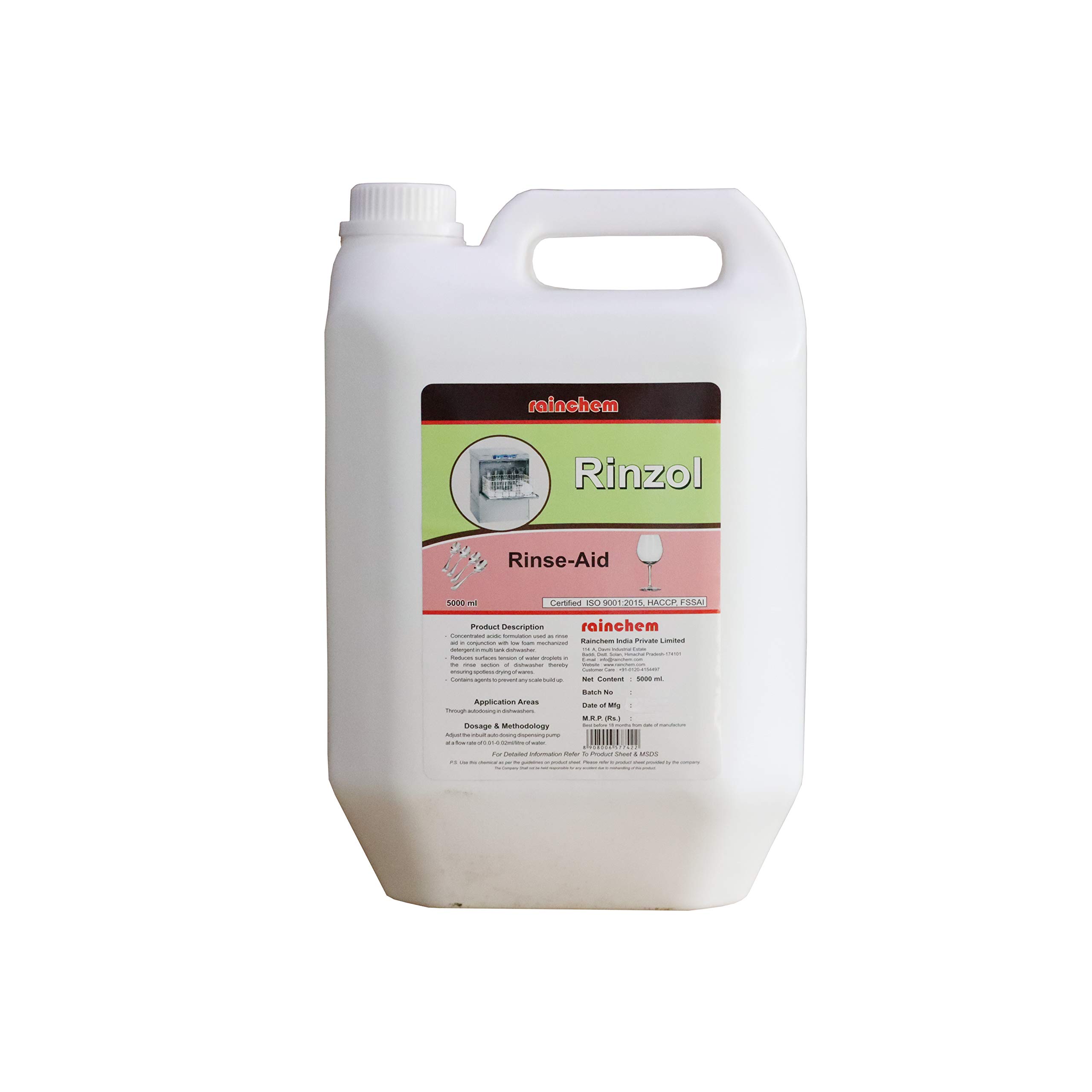 Buy Rainchem Rinzol Cleaner Liquid Rinse-Aid for Dishwasher Pack Of 5 ...