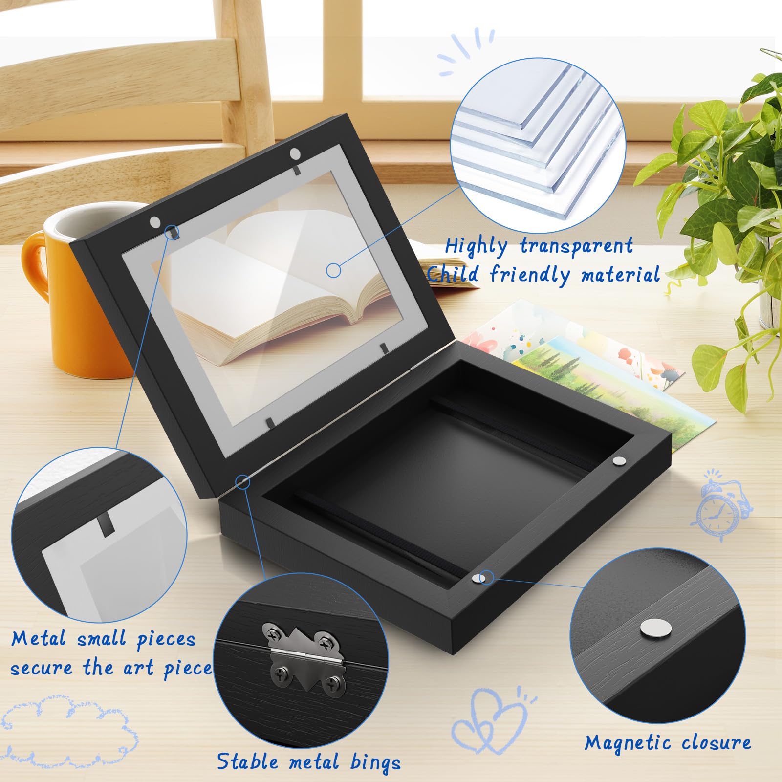 Snapklik.com : 2-Pack 85x11 Kids Art Frames,Front Opening Kids Artwork ...