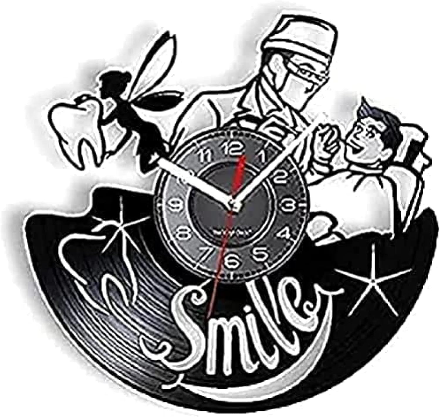 Wall Clock Tooth Fairy Wall Clock Vintage Vinyl Wall Clock Dental ...