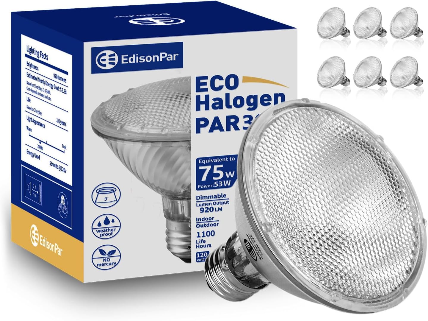 Philips 421123 53-watt PAR30S Dimmable Halogen Spot Light Light Bulb ...