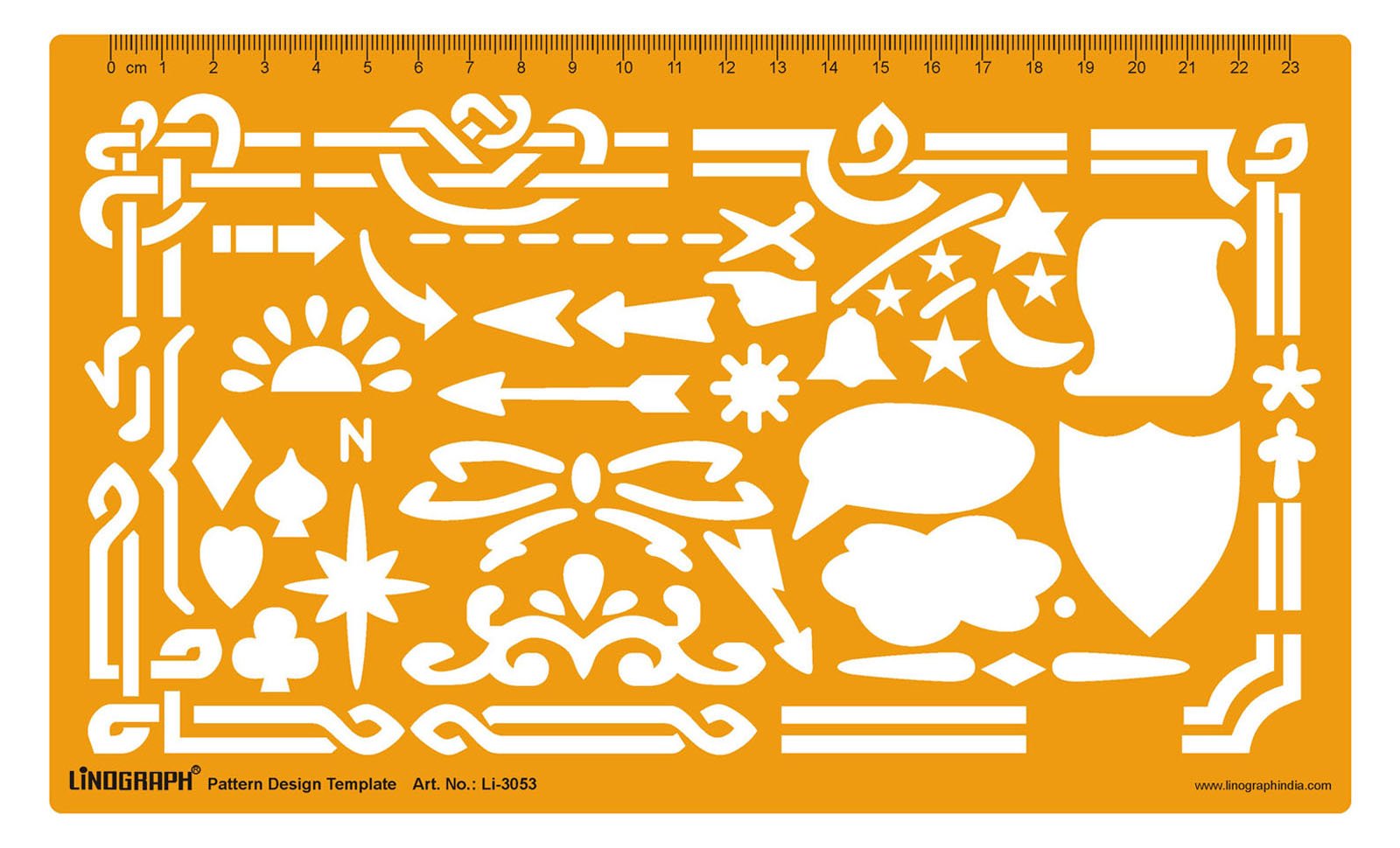 Buy Linograph Graphical Designing Symbols Shapes Stencil Drafting ...